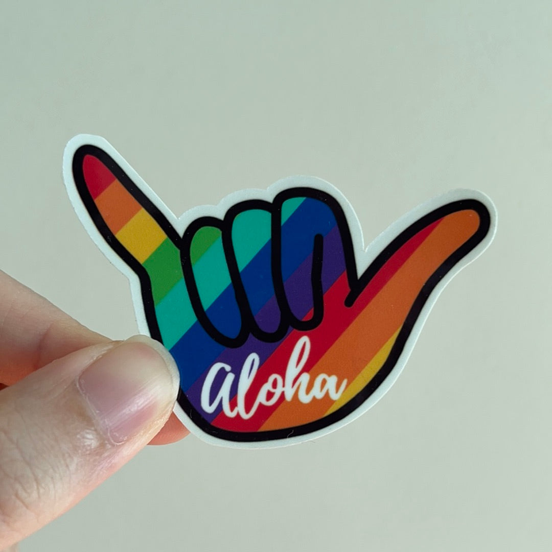 Rainbow Shaka Sticker – Local Design